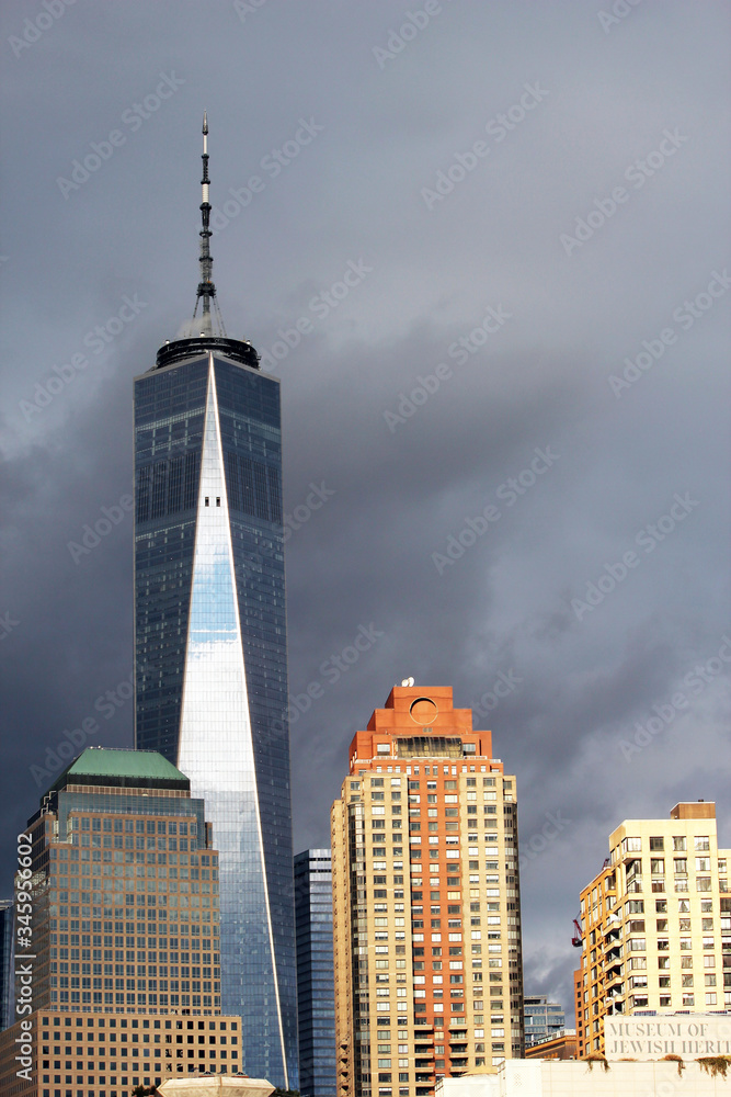 New York, USA - 20/12/2019: One world trade centre Building ...