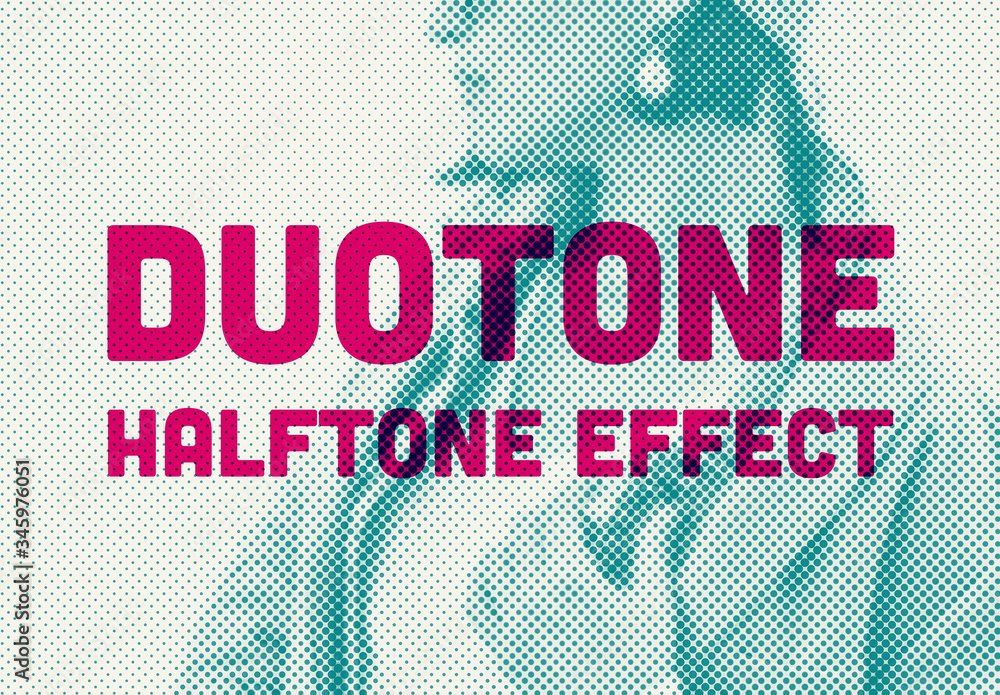 Halftone Duotone Mockup Effect Stock Template | Adobe Stock
