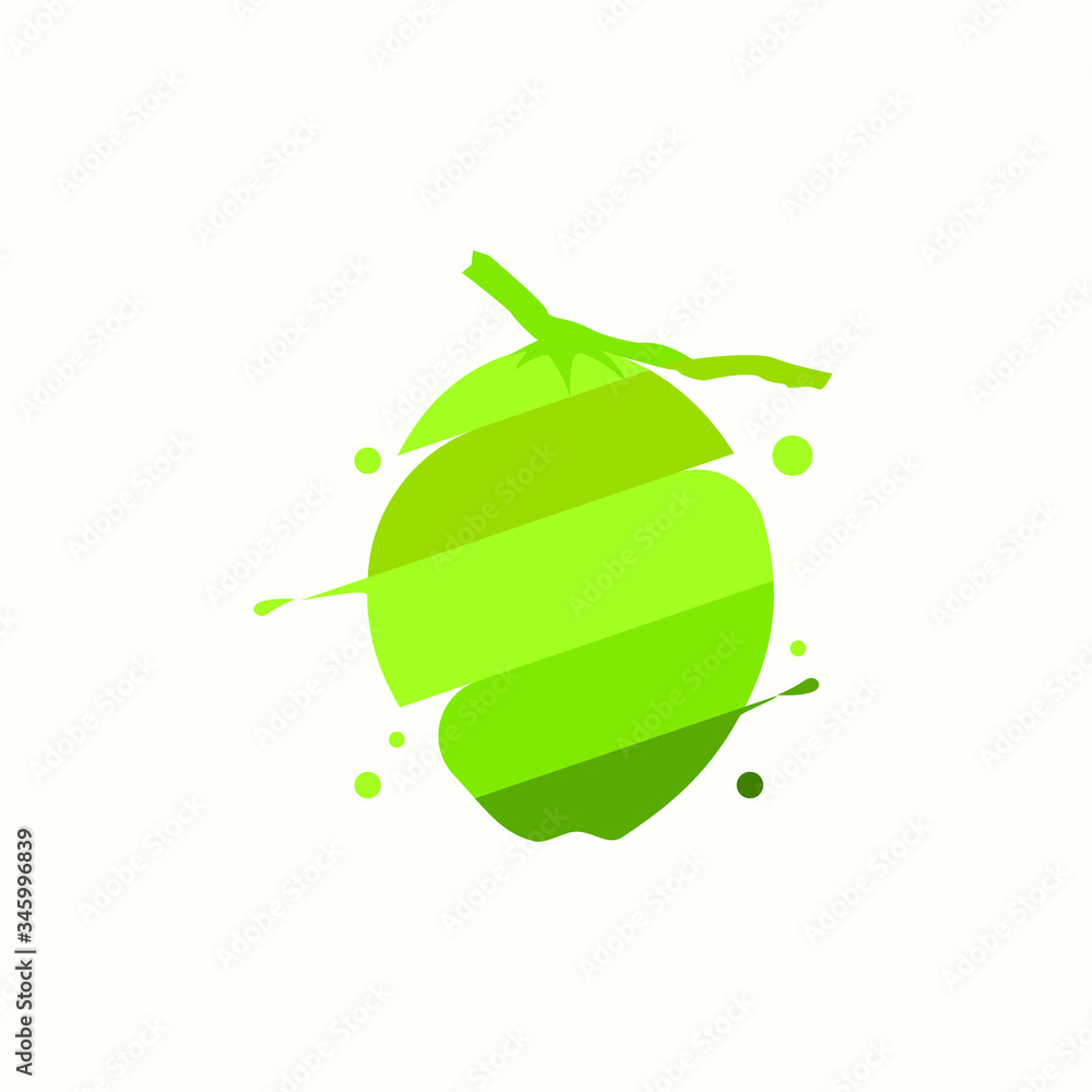 green coconut fruit logo vector design. green coconut in flat style ...