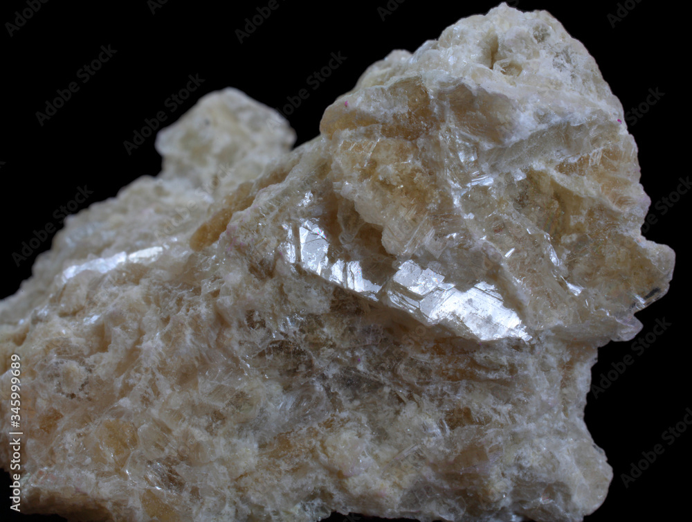 Mica sample isolated on black background. Natural Mineral Rock Specimen ...