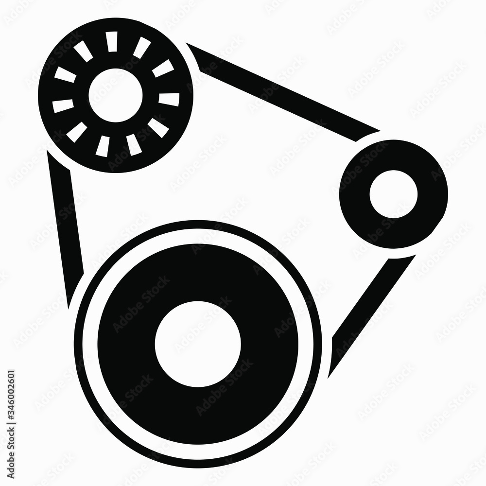 Drive pulley icon. The mechanism of the motor. Engine illustration ...