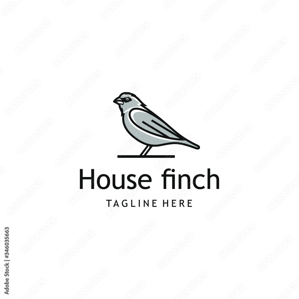 House finch bird logo design. Awesome a house finch bird silhoutte. A ...