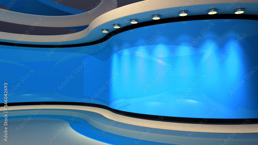 ภาพประกอบสต็อก Blue Studio. Blue backdrop. News studio. The perfect ...