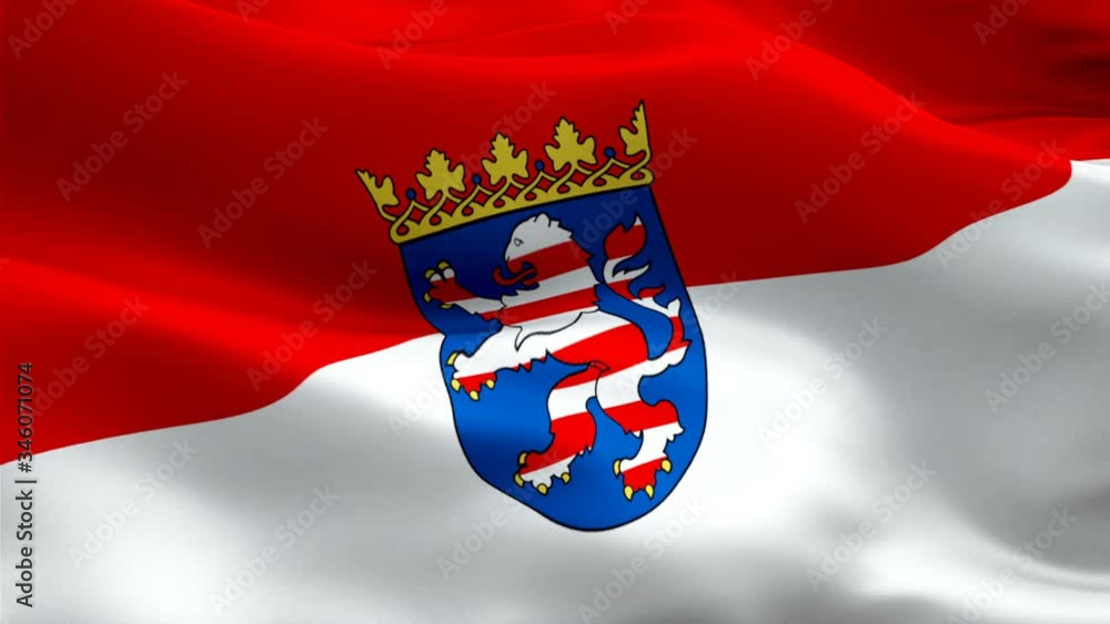 Vidéo Stock Hesse flag Motion Loop video waving in wind.Realistic ...