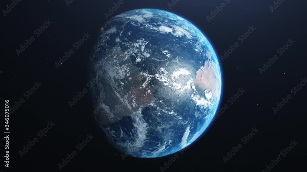 Rotating planet Earth with a real tilt axis and direction of rotation ...