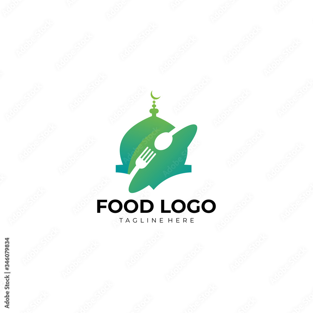 islamic food logo icon vector isolated Stock Vector | Adobe Stock