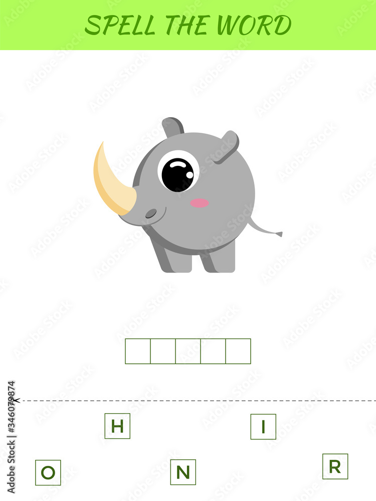 Spelling word scramble game template. Educational activity for ...