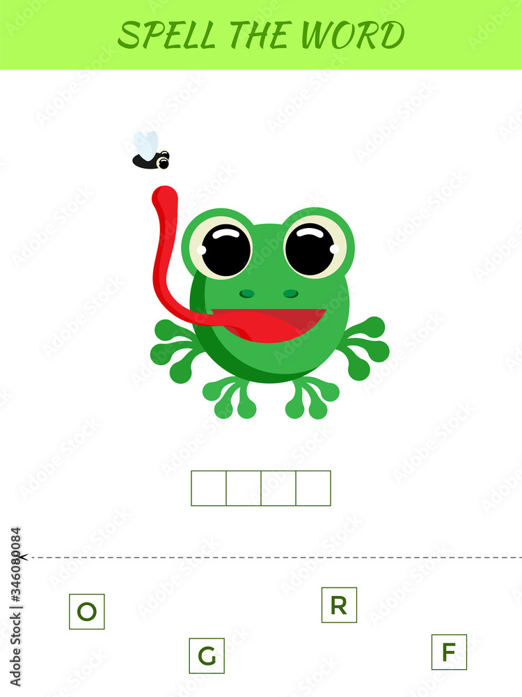 Spelling word scramble game template. Educational activity for ...