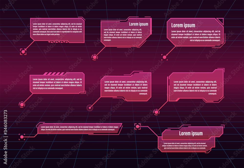 HUD futuristic style callout titles. Futuristic callout bar labels ...