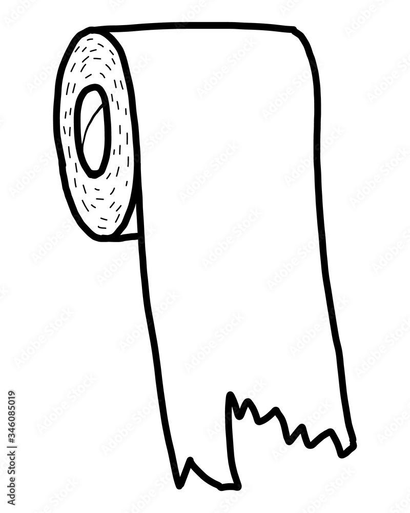 tissue paper / cartoon vector and illustration, black and white style ...