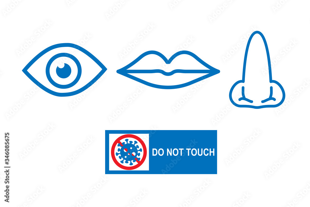 Avoid touch face icon, do not touch mouth, nose, eye Stock Vector ...
