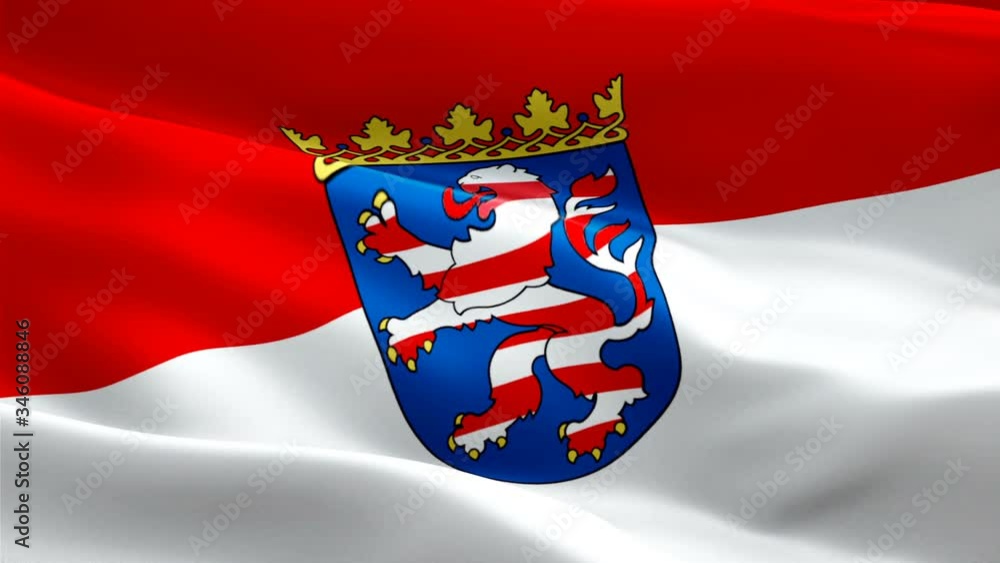 Hesse German federal State flag flag Closeup 1080p Full HD 1920X1080 ...