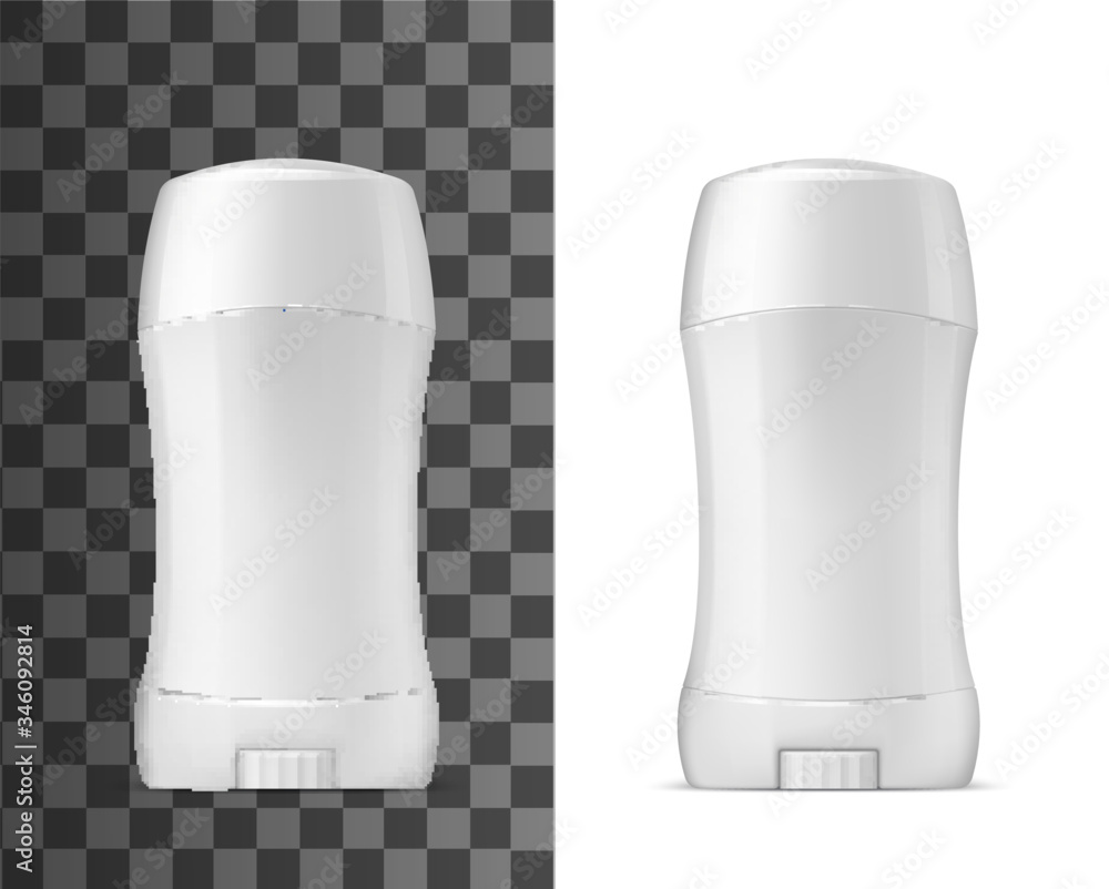 White deodorant stick with closed cap, vector realistic 3d mockup ...