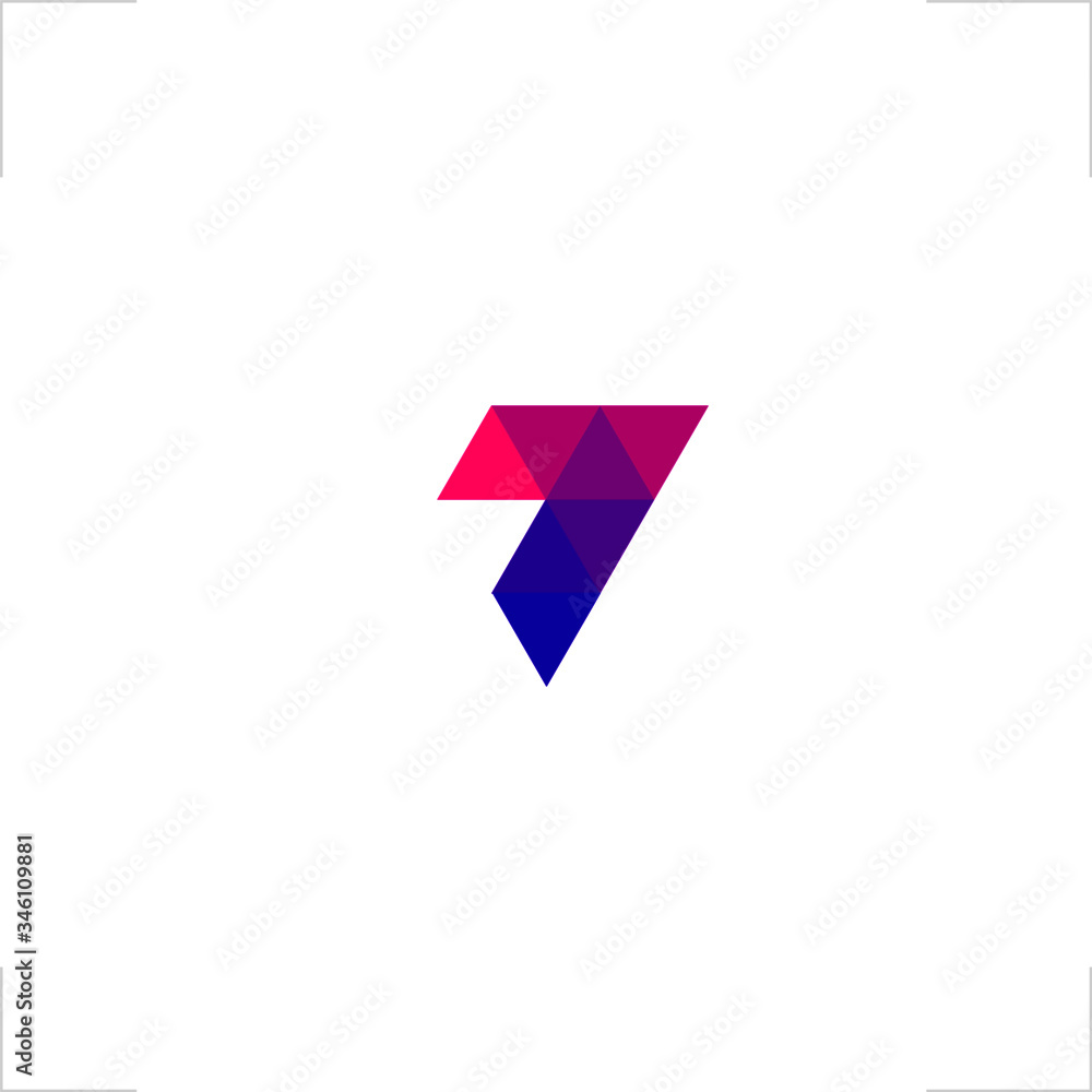 initial 7 number logo arrow seven design Stock Vector | Adobe Stock