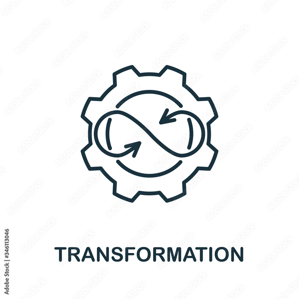 Transformation icon from production management collection. Simple line ...