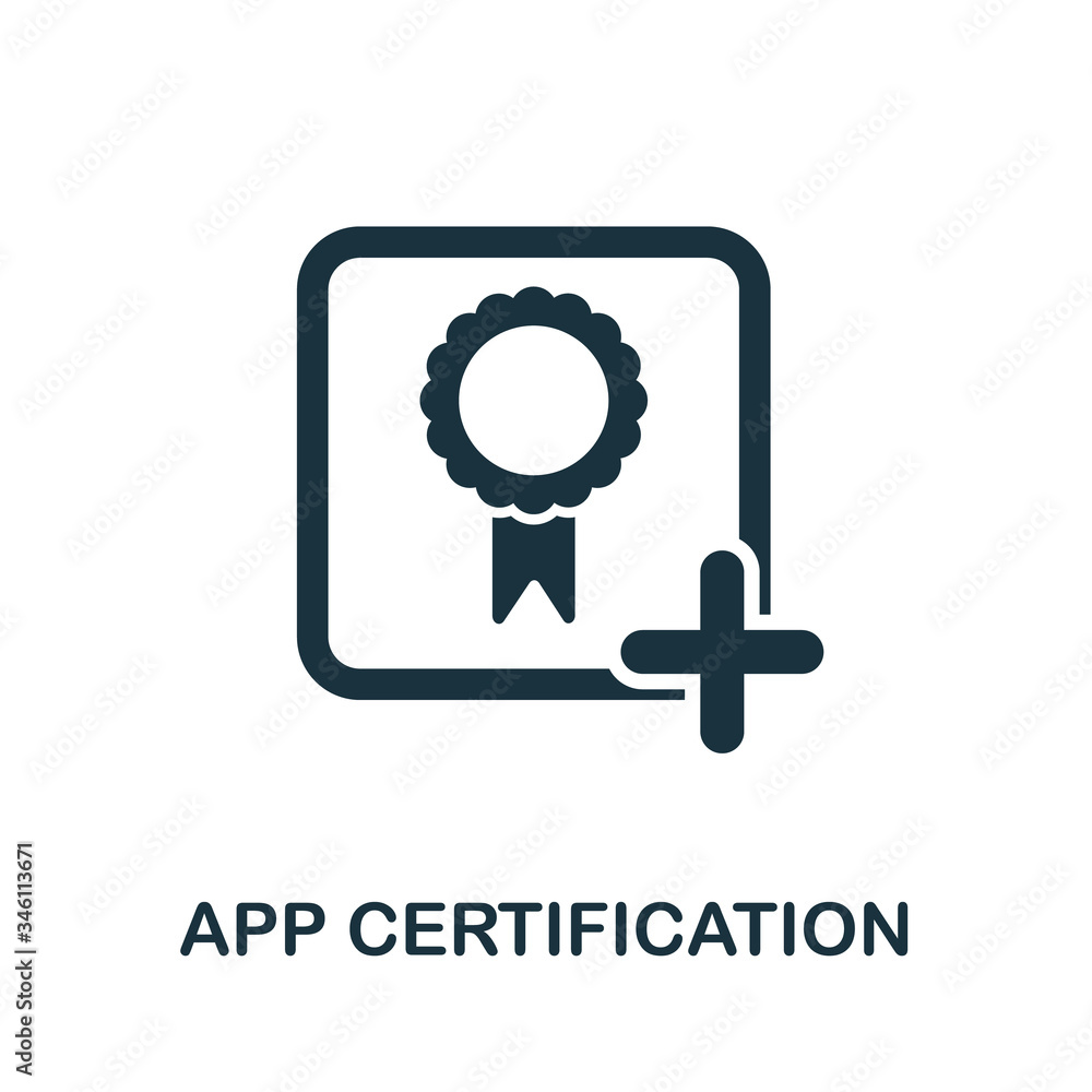 App Certification icon from mobile app development collection. Simple ...
