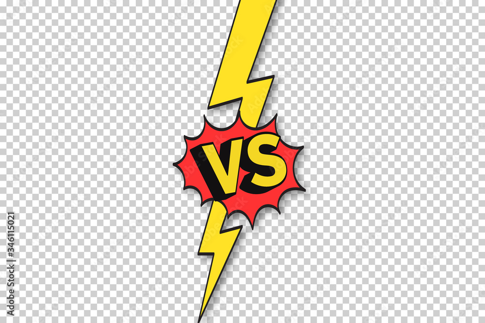 vs comics frame. Versus lightning ray border, fighting duel and fight ...