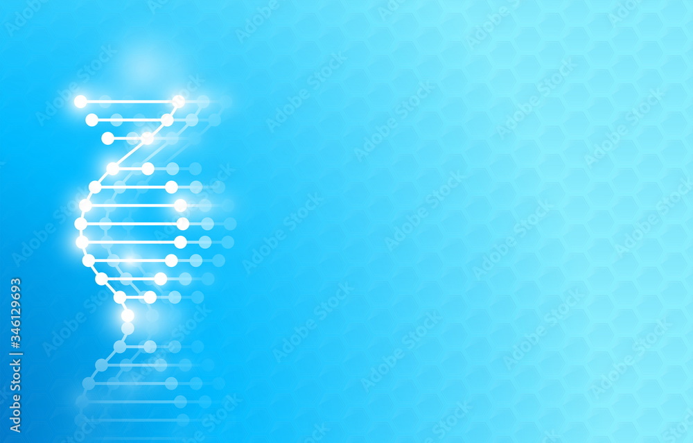 abstract background technology concept in blue light,brain and human ...