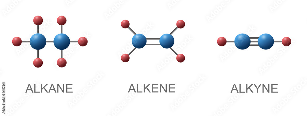 Illustrazione Stock 3d illustration of alkyne alkene and alkyne with ...