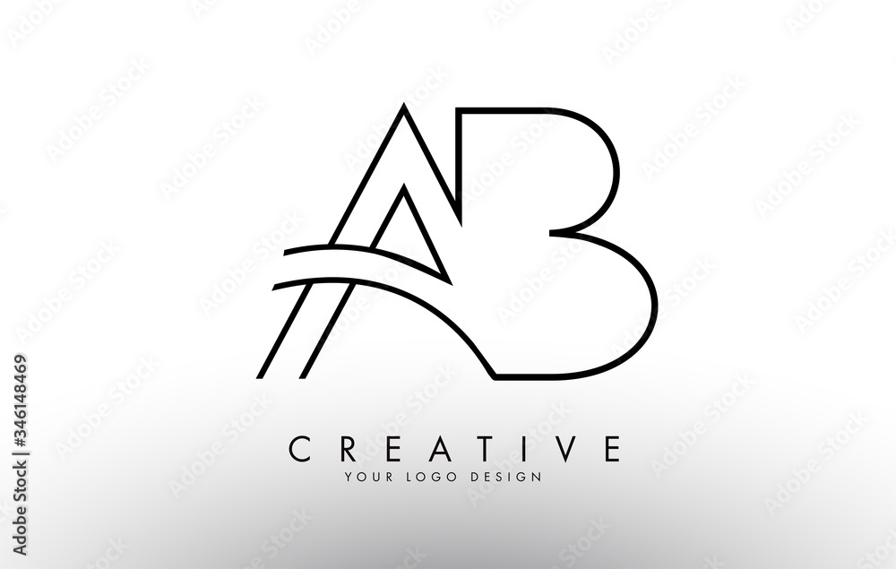 Simple and Elegant AB A B Letters Logo with a Monogram Concept Design ...