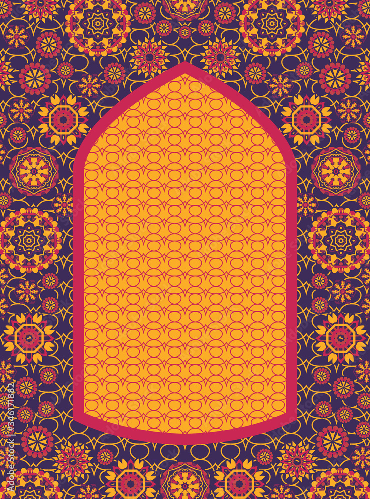 Arabic floral arch. Traditional islamic ornament. Mosque decoration ...