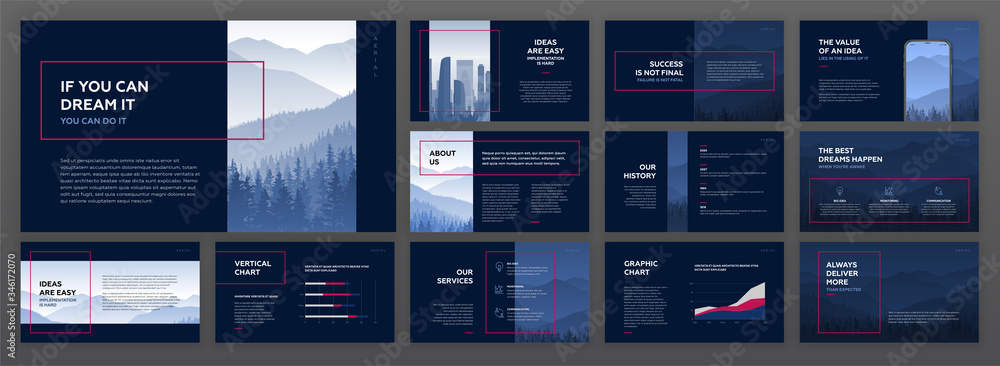 Modern powerpoint presentation templates set. Use for modern keynote ...