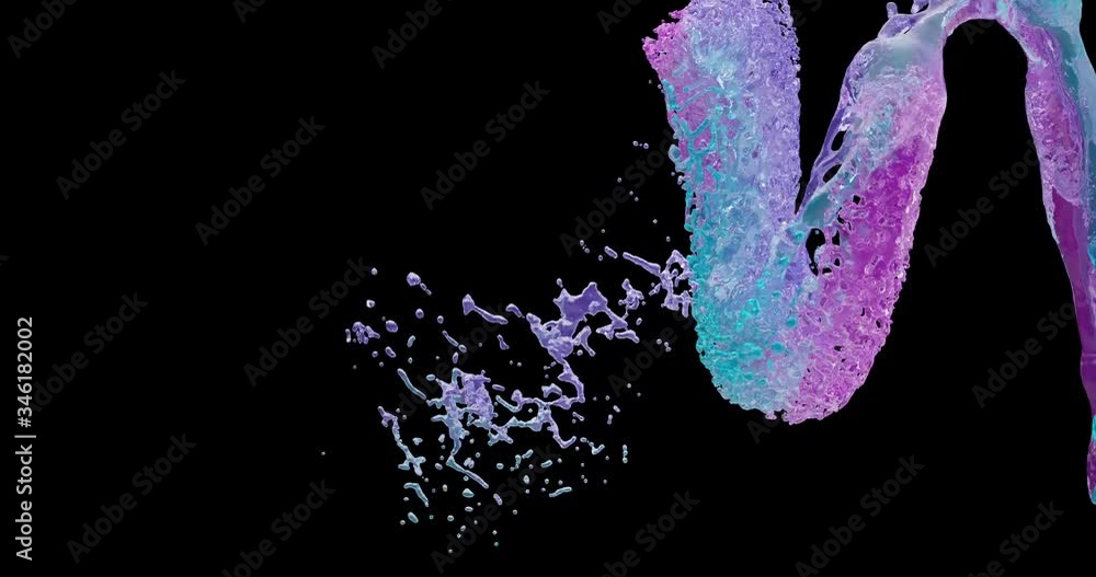 Vidéo Stock Splash of multi colored jets of fluid moving in a spiral ...