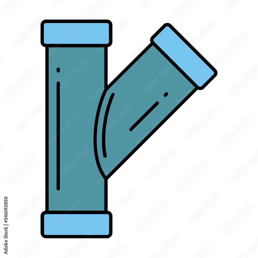 Shape of the letter Y Plumbing and Pipe Fittings vector color icon ...