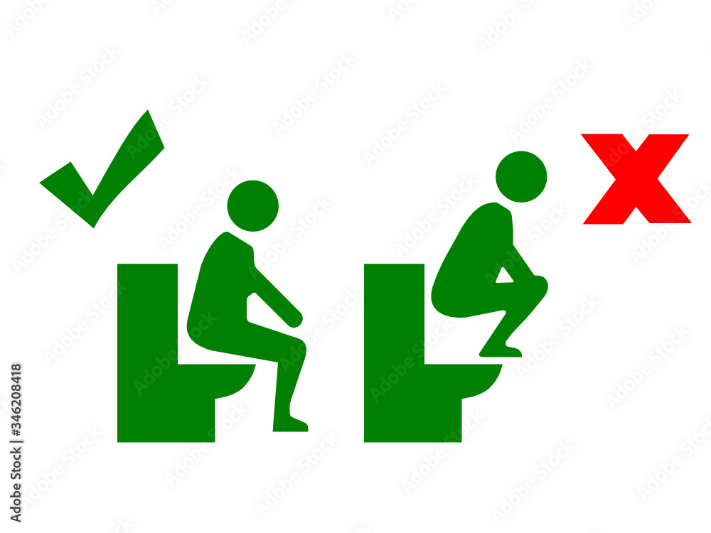 Warning toilet vector sign isolated on white background, do not step on ...