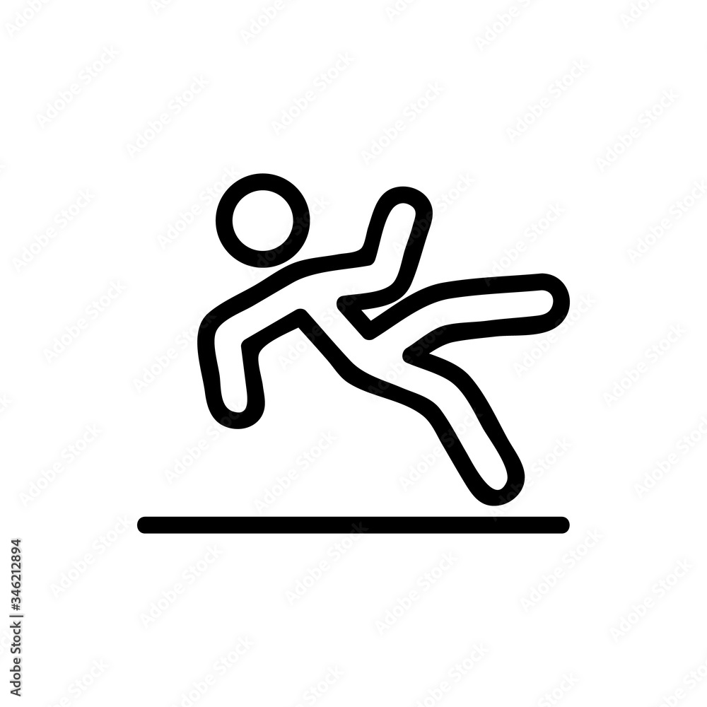 danger of slipping fall icon vector. danger of slipping fall sign ...