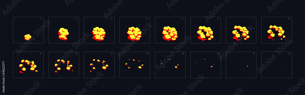 fire explosion effect. Fire explosion animation. fire animation sprite ...