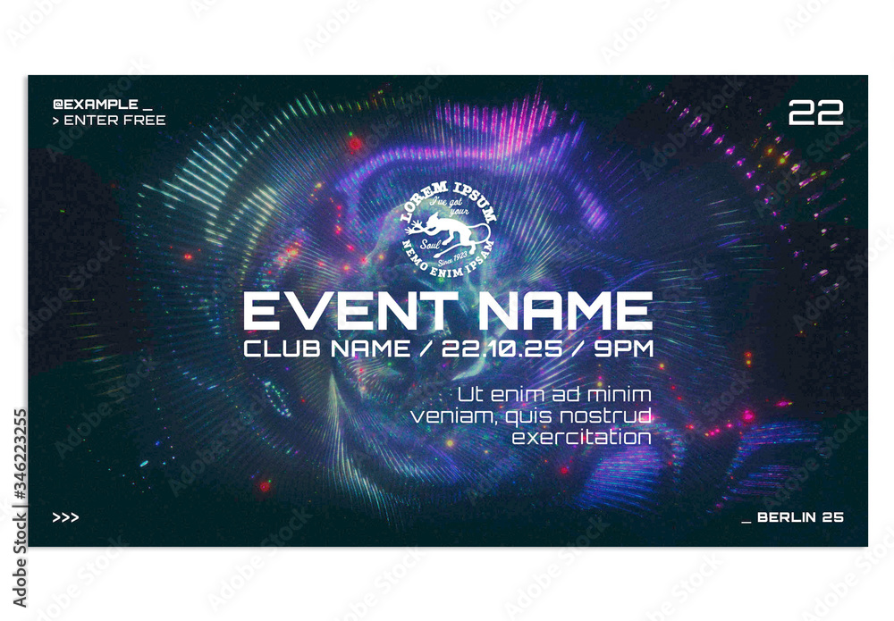 Abstract Cyberpunk Event Page Layout Stock Template | Adobe Stock