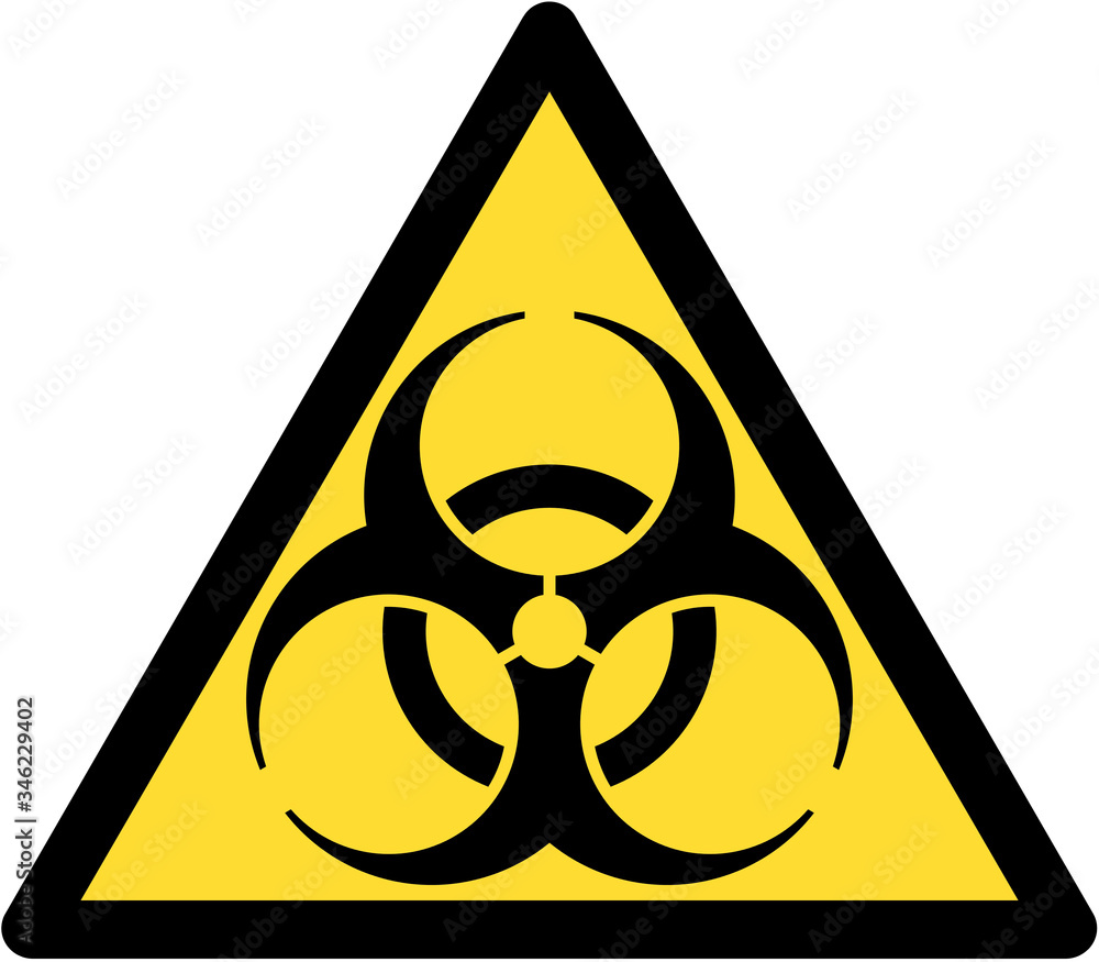 Warning sign. Bacteriological hazard Stock Illustration | Adobe Stock