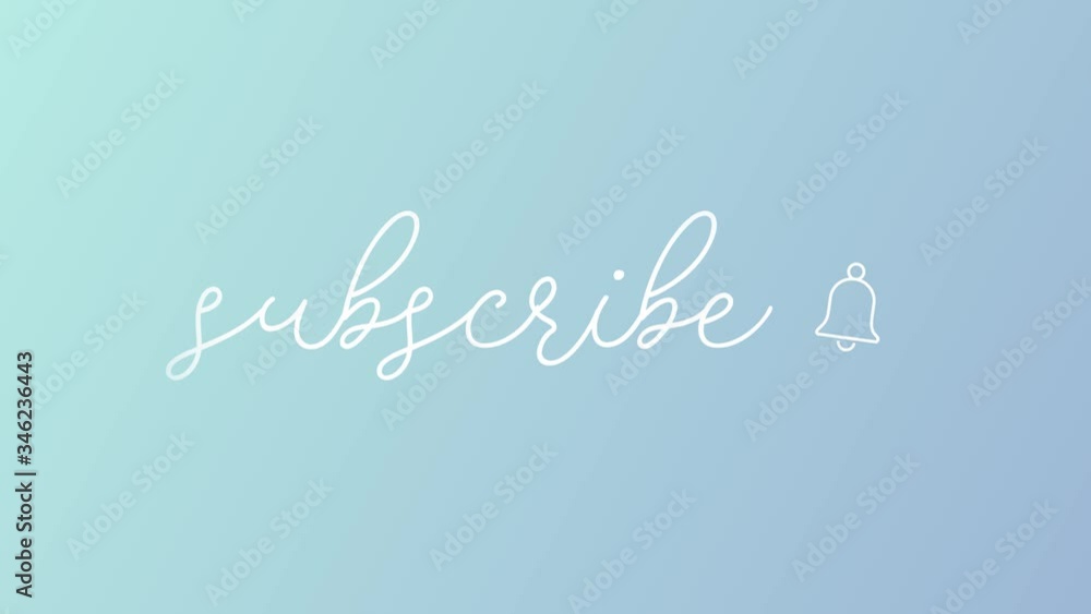 Youtube subscribe button in cursive writing reminder with bell icon ...