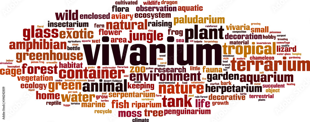 Vivarium word cloud concept. Collage made of words about vivarium ...