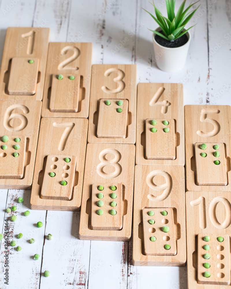 Wooden counting and writing trays - learning resource for educating ...
