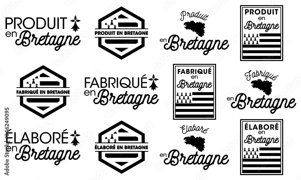 Logo / Label / Autocollant / Fabriqué en Bretagne Stock Vector | Adobe ...