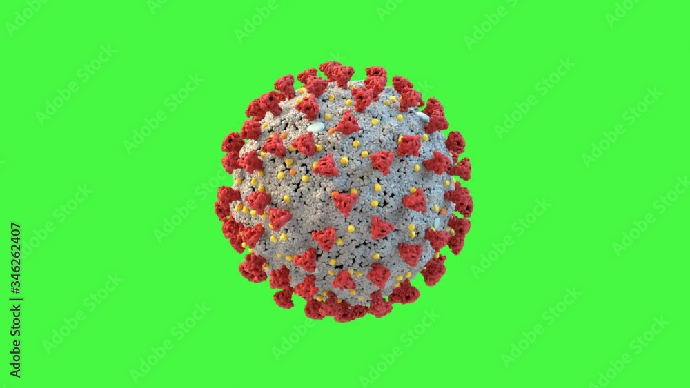 Coronavirus (COVID-19). Realistic animation of virus on green screen on ...