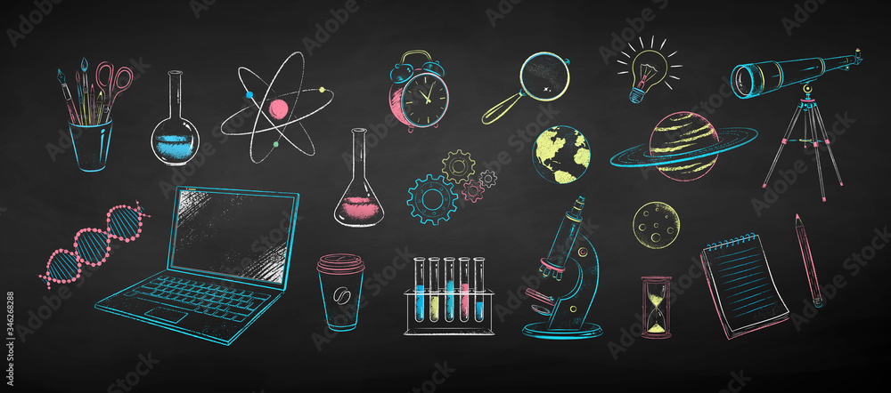 Collection of science objects Stock Vector | Adobe Stock