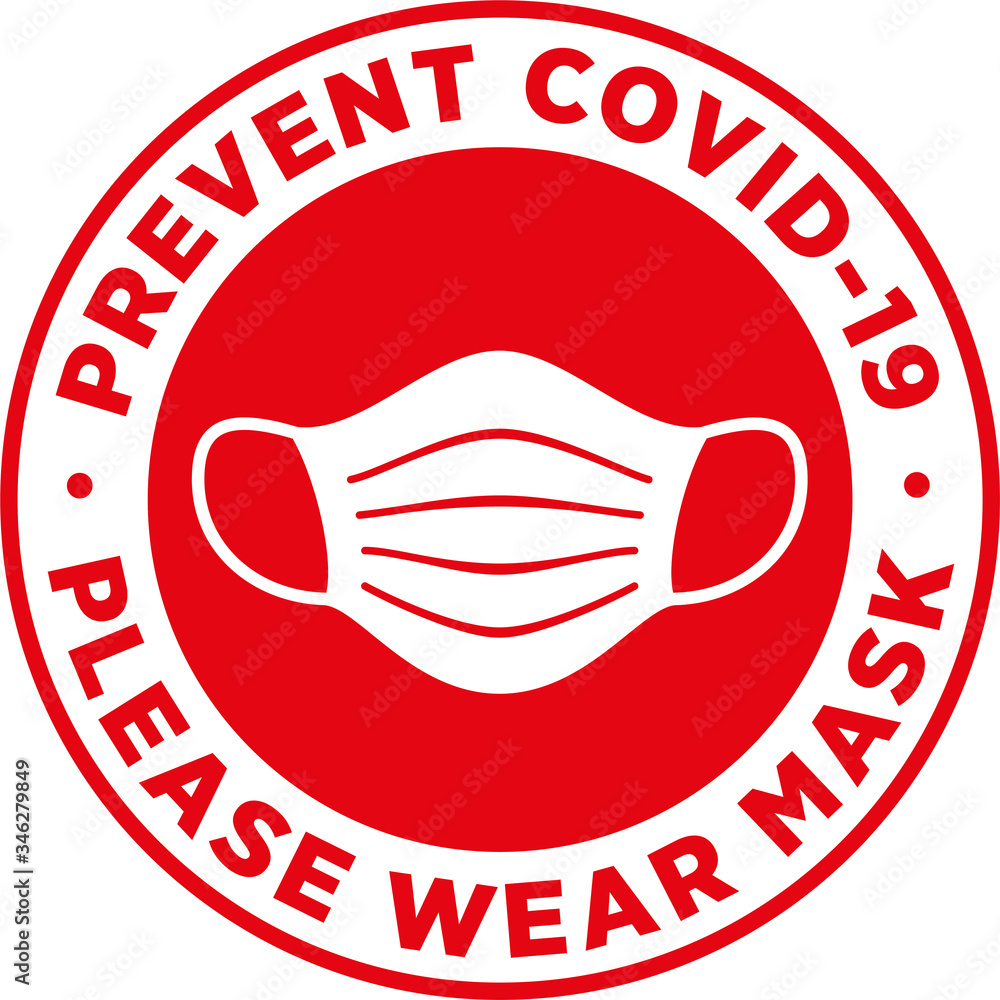 Please Wear Medical Mask Signage or Floor Sticker for help reduce the ...