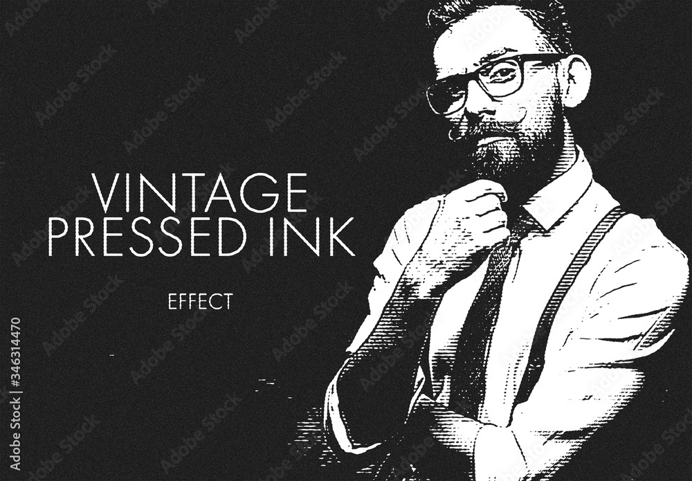 Vintage Newspaper Pressed Ink Effect Stock Template | Adobe Stock