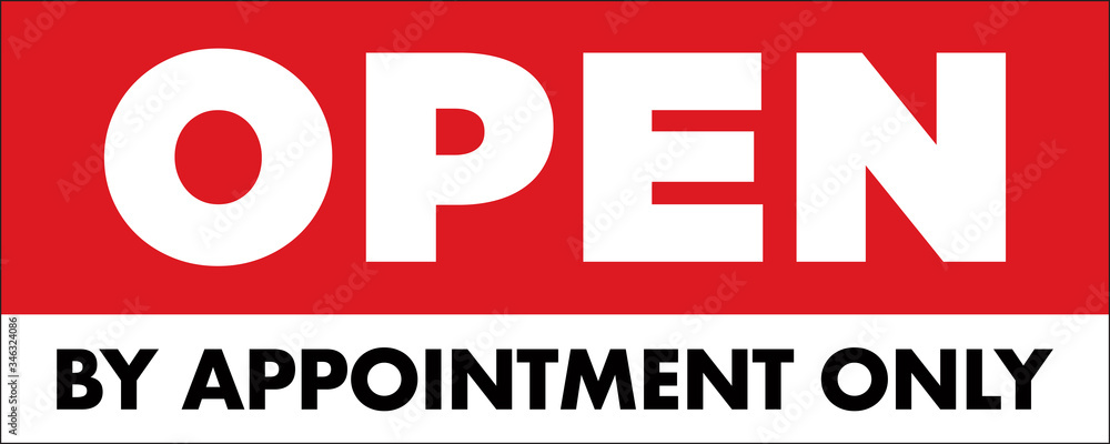 Open By Appointment Only Banner | Sign for Retail Business & Industry ...