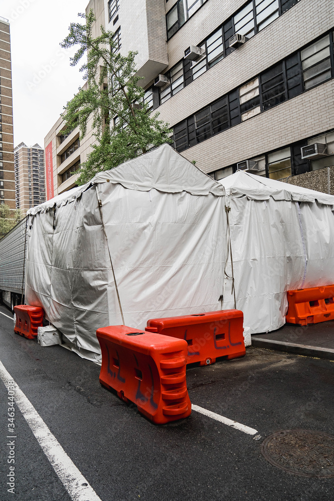 Hospitals in New York City. Morgue on Manhattan New York City streets ...