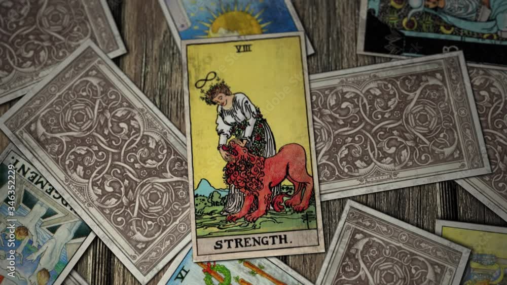 Picture of Woman Holding Lion s Jaw on Tarot Card Fortune Tells to be ...