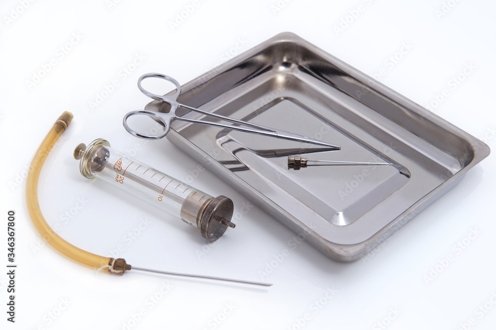Set for Pleural Drainage. Pleural puncture. Puncture of the pleural ...