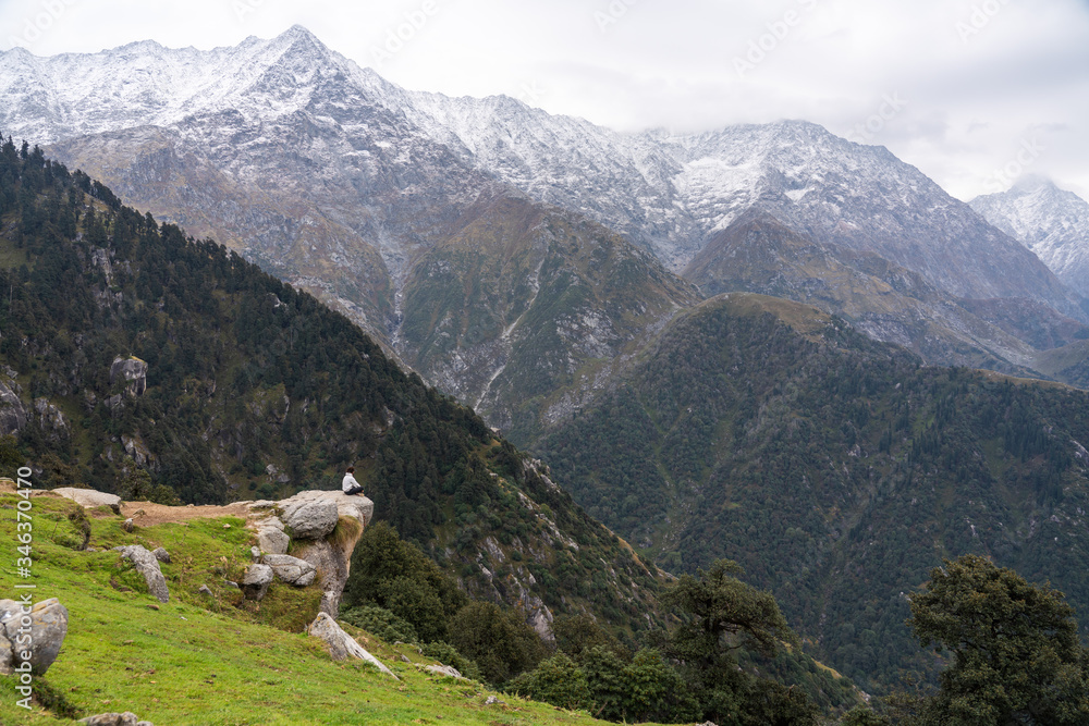 Triund Trek in McLeod Ganj North India Peak nature views Stock Photo ...