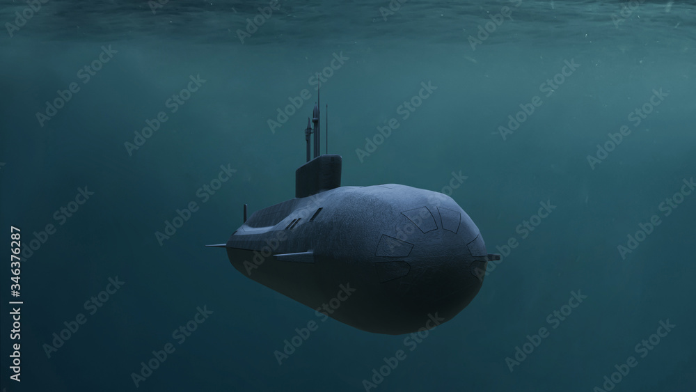 Submarine. Render 3d. Illustration. Stock Illustration | Adobe Stock
