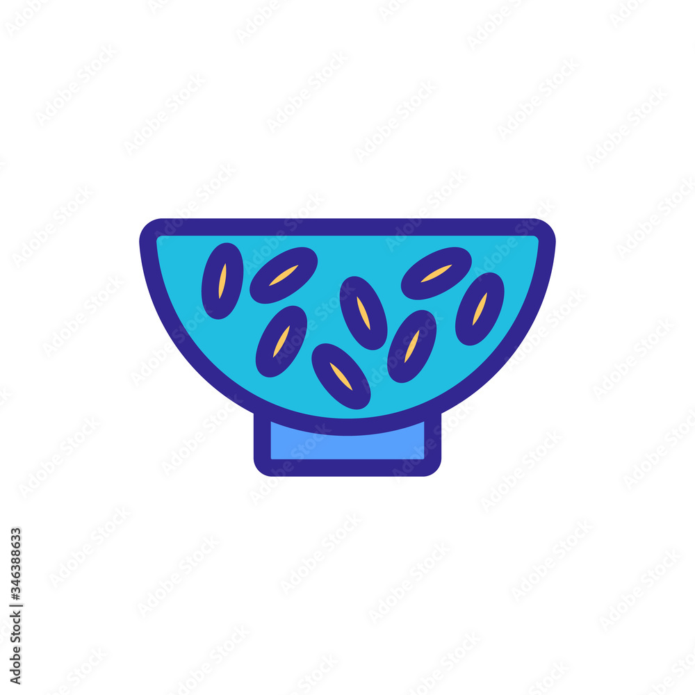 bowl of rice porridge icon vector. bowl of rice porridge sign. color ...
