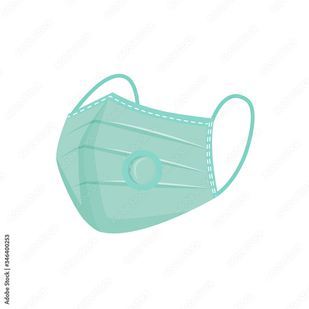 Mask with vent cartoon vector illustration. Personal protective ...