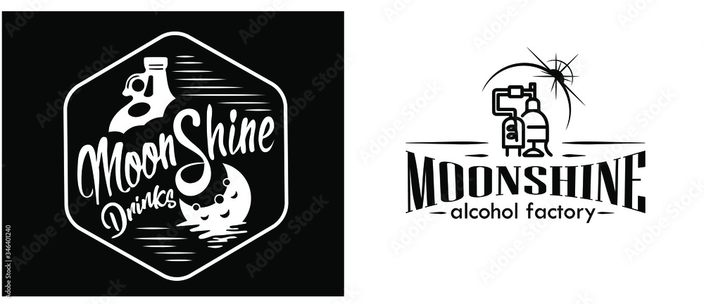 Naklejka Vintage design of moonshine label with ethnic elements in the ...